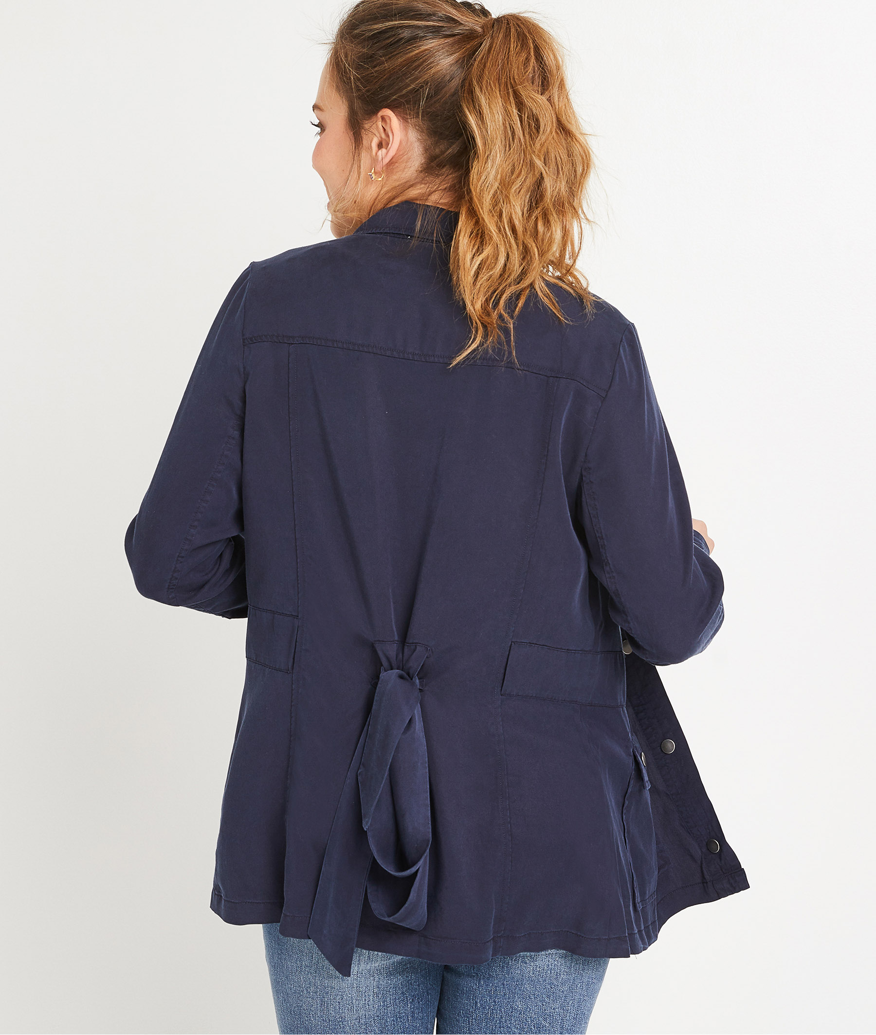 Veste saharienne en lyocell femme MARINE - Grain de Malice